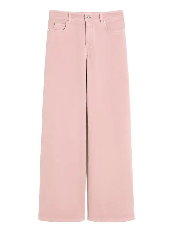 Max Mara Cotton Drill Wide-leg Trousers - Pink