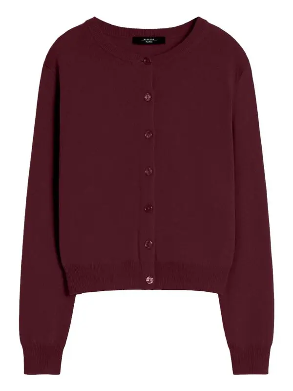Max Mara Wool And Cashmere Knit Cardigan - Bordeaux