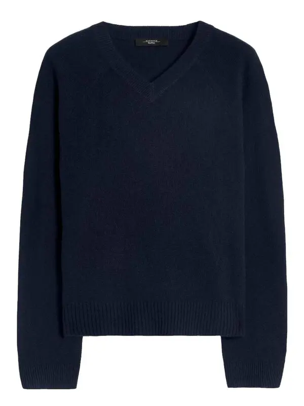 Max Mara Cashmere V-neck Pullover - Navy