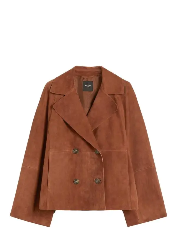 Max Mara Suede Double-breasted Jacket - Terra Cotta