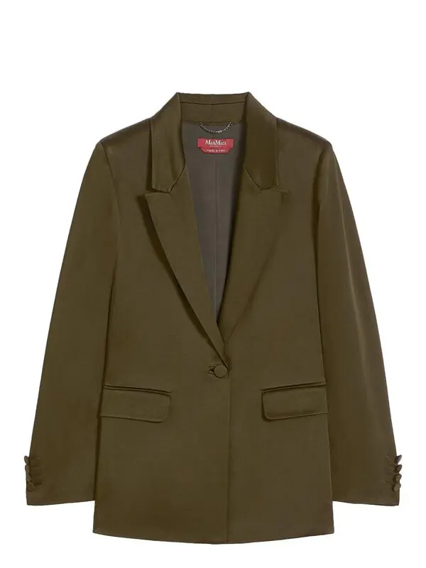Max Mara Envers Satin Single-breasted Blazer - Moss Green