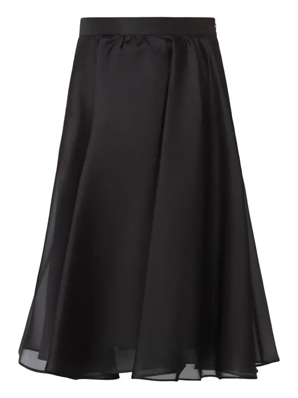 Max Mara Silk Circle Midi Skirt - Black