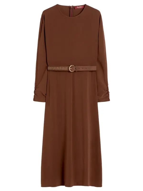 Max Mara Cady Flared Midi Dress - Chocolate