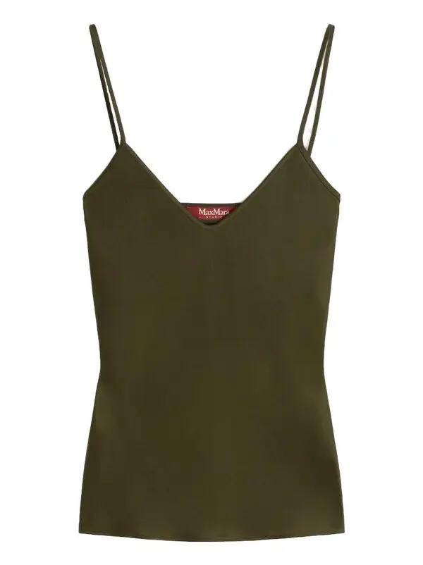 Max Mara Envers Satin Camisole Top - Moss Green