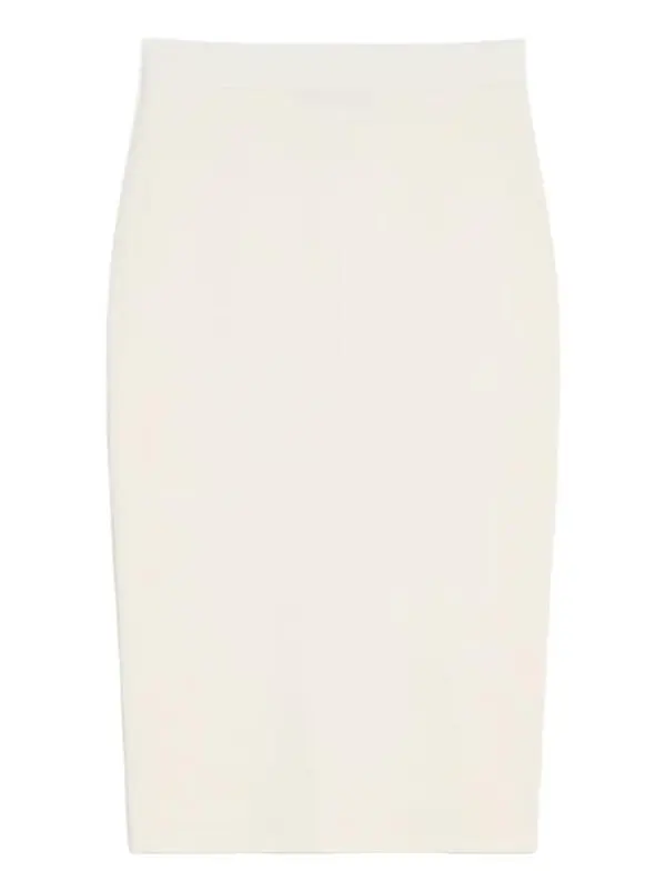 Max Mara Stretch Viscose Knit Pencil Skirt - White