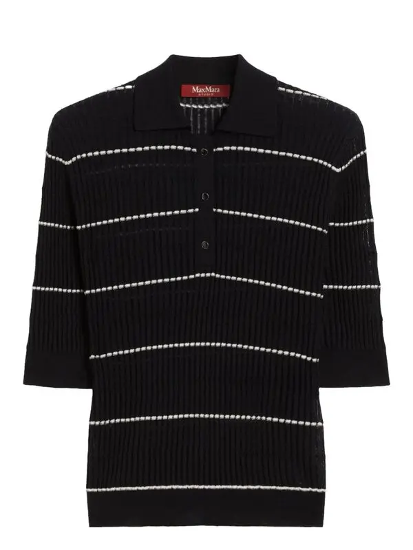 Max Mara Silk And Wool Yarn Jumper - Navy
