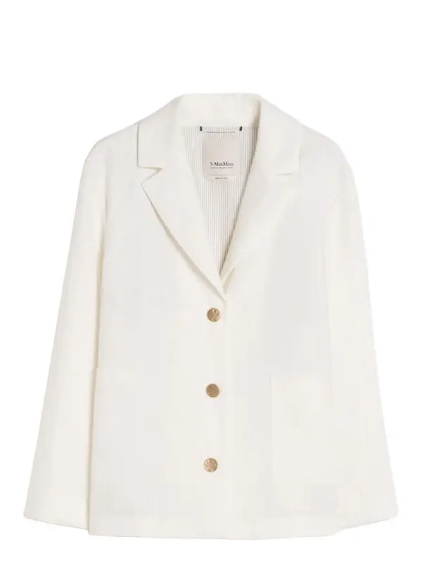 Max Mara Linen Canvas Boxy Jacket - White