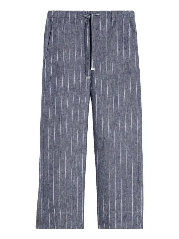 Max Mara Pinstripe Linen Trousers - Ultramarine