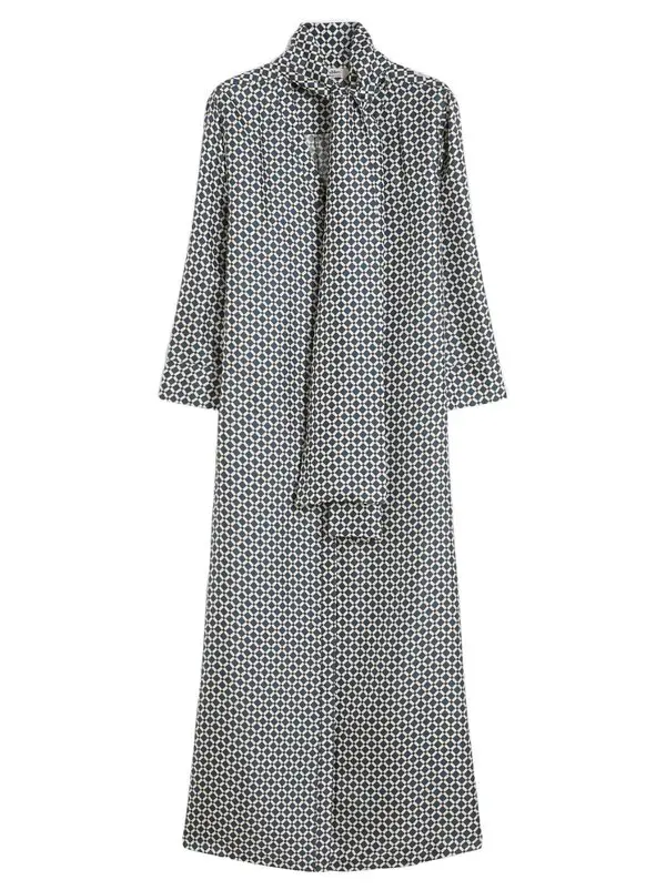 Max Mara Printed Silk Twill Maxi Dress - Midnightblue