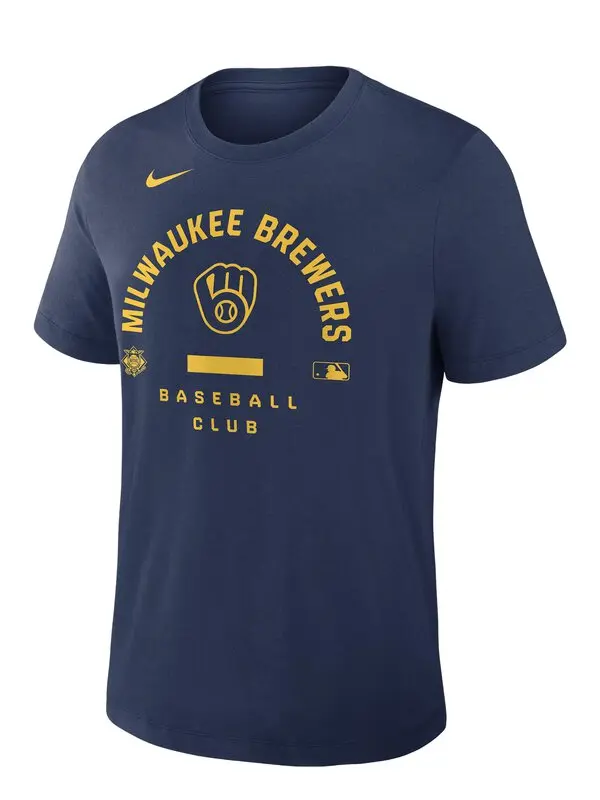 Nike Milwaukee Brewers Authentic Collection Early Work Dri-fit Mlb T-shirt - Blue