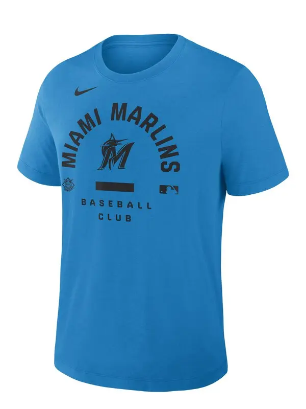 Nike Miami Marlins Authentic Collection Early Work Dri-fit Mlb T-shirt - Blue