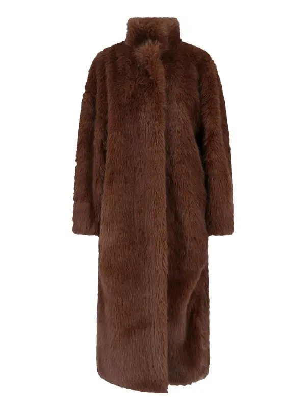 THE FRANKIE SHOP Ravello Faux Fur Coat - Brown