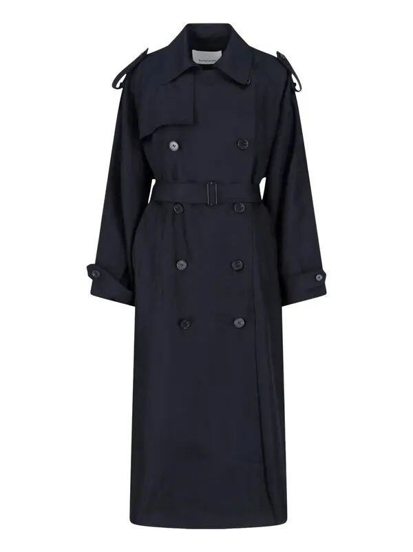 THE FRANKIE SHOP Veyron Double-breasted Trench Coat - Black