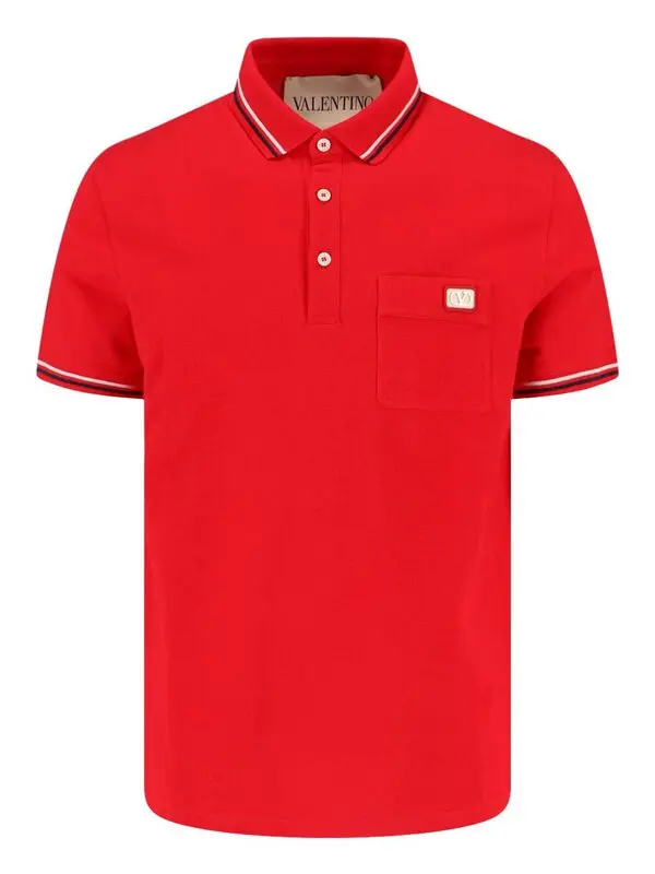 Valentino Garavani Vlogo Signature" Polo Shirt - Red