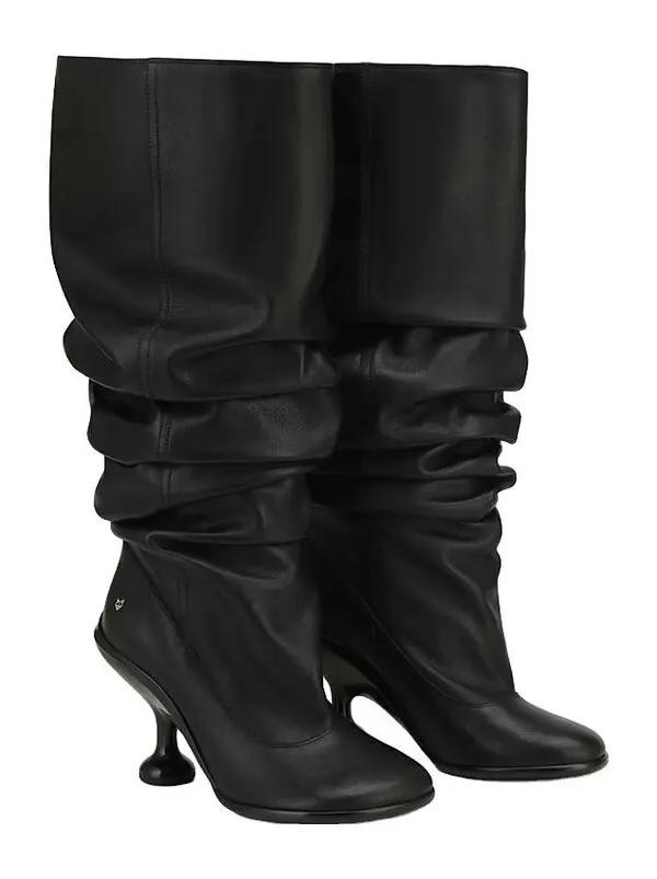 NAKED WOLFE Under-the-knee Baggy Scrunch Boots - Black