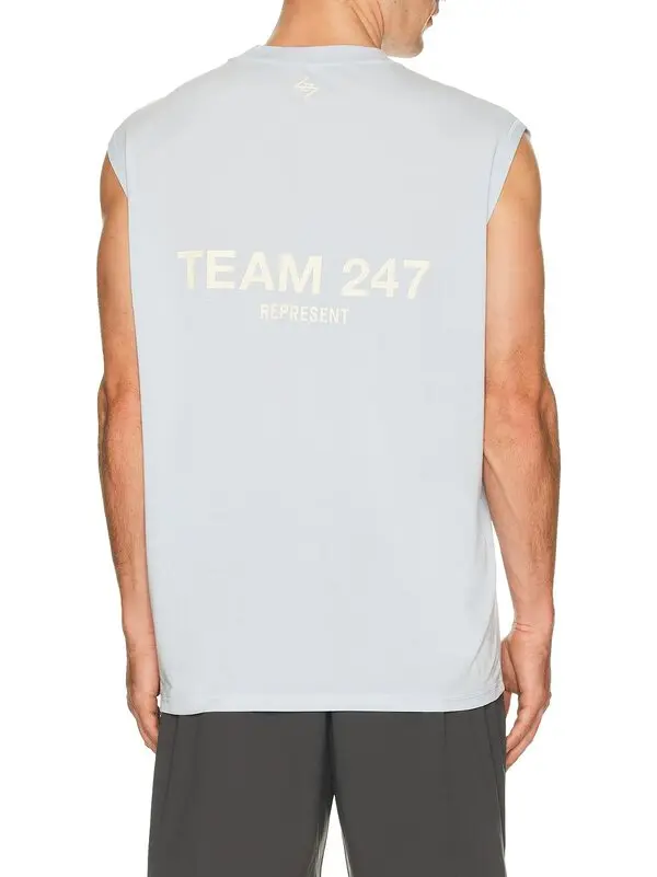247 BY REPRESENT Team Oversized Tank In Baby Blue - Glacier