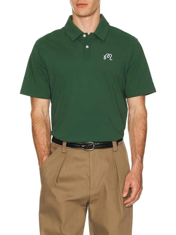 MALBON Fairway Baldwin Polo In Green - Forest