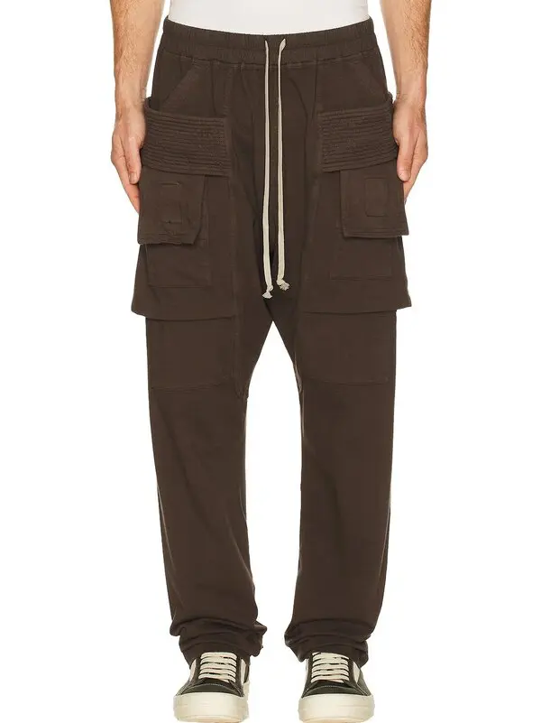 Rick Owens Creatch Cargo Drawstring Pants - Dark Dust