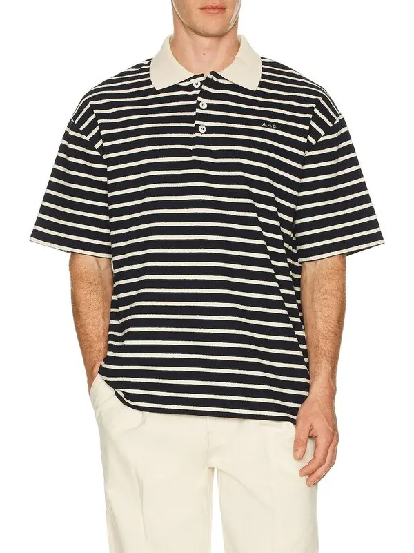 A.p.c. Polo In Navy - Dark Navy