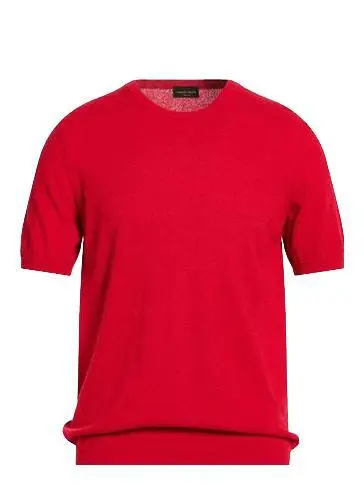 ROBERTO COLLINA Knitted Crewneck Short Sleeve Top - Red
