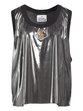 VIVIENNE WESTWOOD Printed Metallic Sleeveless Top - Silver