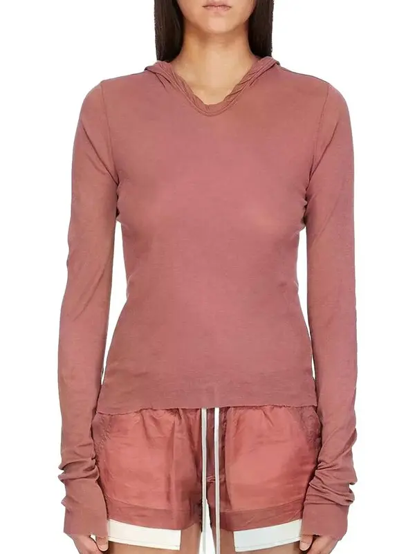 Rick Owens Hooded Long-sleeve Top - Pink