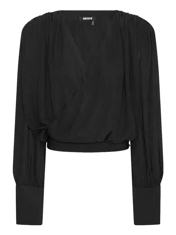 Remain Birger Christensen Long Sleeve V-neck Blouse - Black