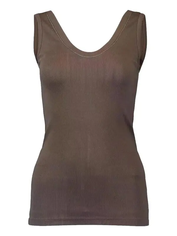 Brunello Cucinelli Ribbed Tank Top - Brown