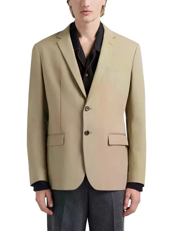 Bally Buttoned Cotton Blazer - Neutrals