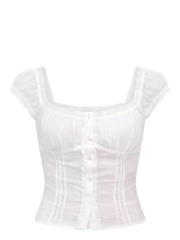 REFORMATION Alabama Lace-trim Top - White