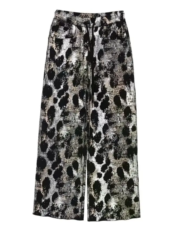 R13 Leopard-print Straight Leg Sweatpants - Black