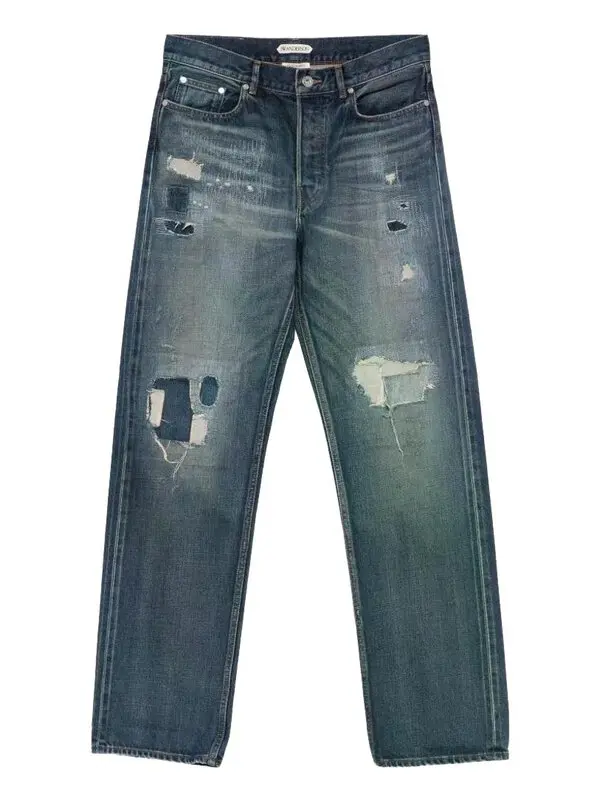 JW Anderson Patchwork Straight Leg Jeans - Blue