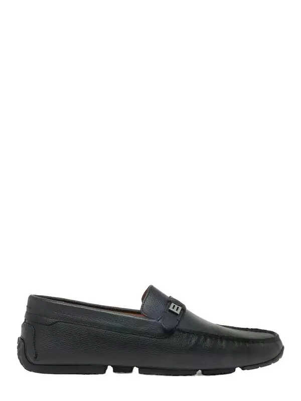 Bally Pilot Driver Grained-leather Loafers - Black