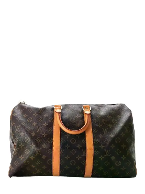 LOUIS VUITTON Keepall Monogram Canvas 45 Satchel - Brown