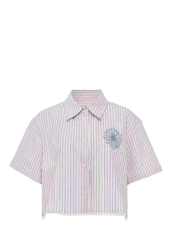 MARDI MERCREDI LES PETITES Striped Cotton Shirt - Pink