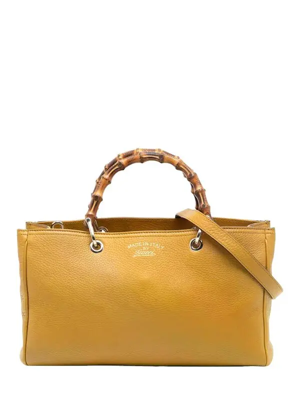Gucci Medium Calfskin Bamboo Shopper Satchel 2016-2026 - Yellow