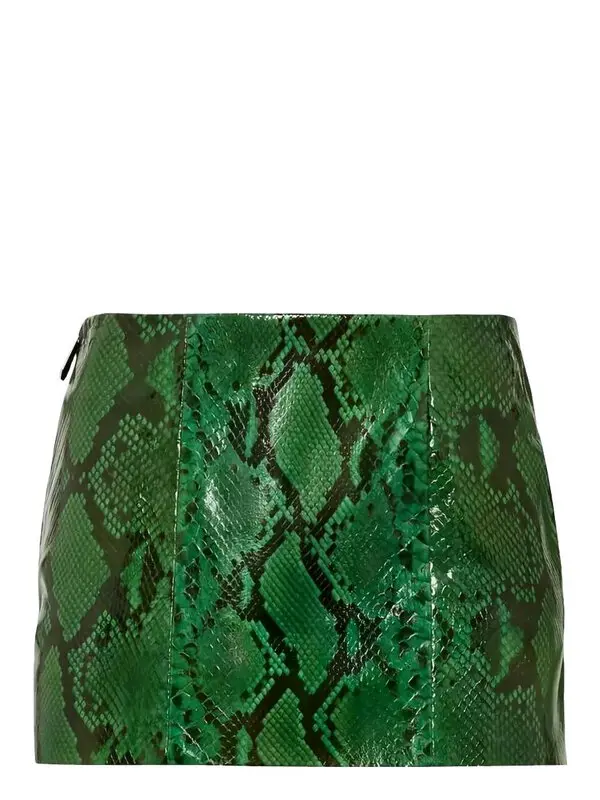 Philipp Plein Python Leather Mini Skirt - Green