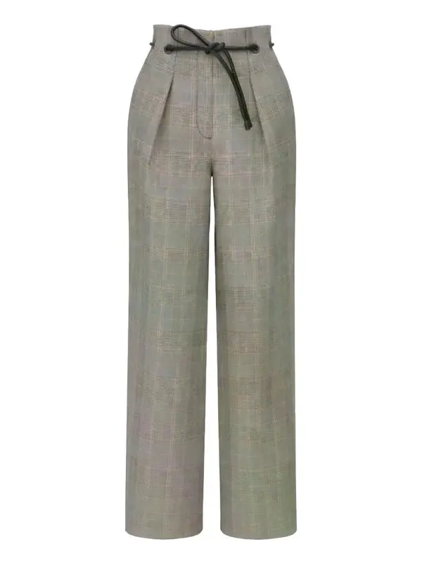 3.1 Phillip Lim Check Drawstring Trousers - Grey