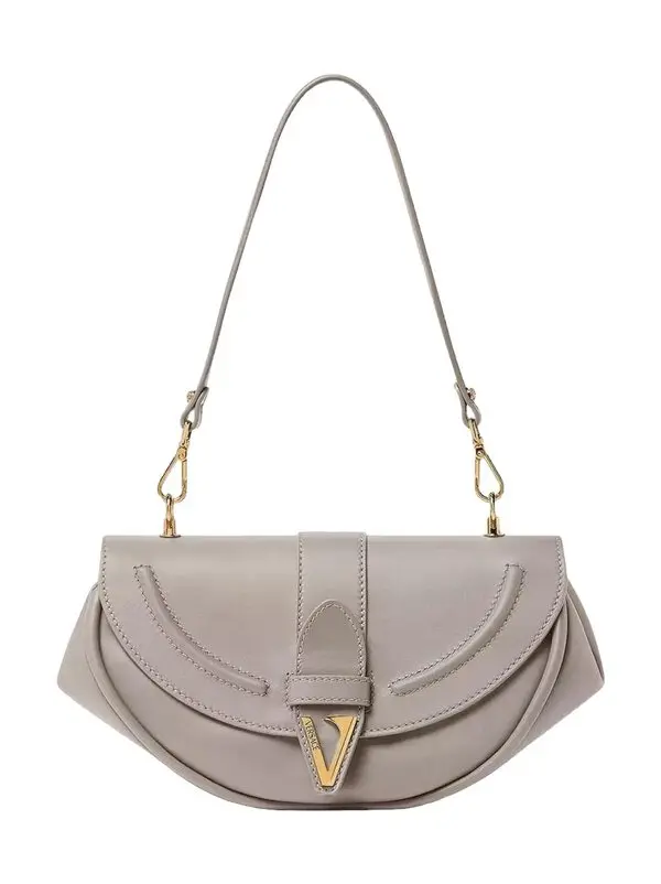 Versace Virtus Logo-plaque Shoulder Bag - Grey