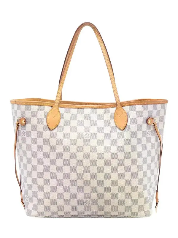 LOUIS VUITTON 2012 Damier Azur Neverfull Mm Tote Bag - White