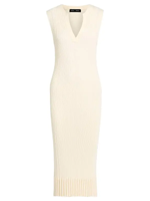 Proenza Schouler Ribbed-knit Midi Dress - Ivory