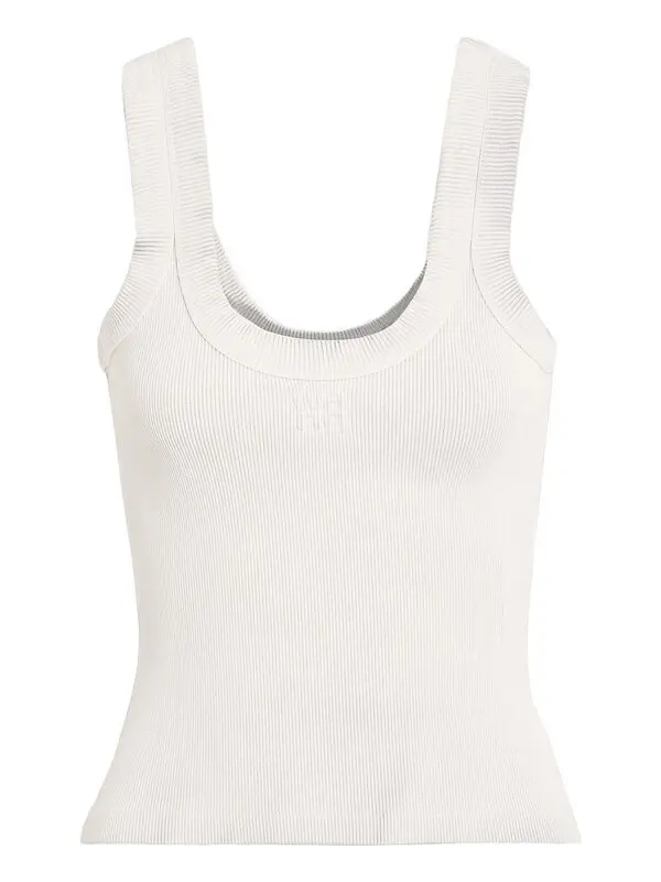 Alexander Wang Ribbed Cotton-blend Jersey Tank - Stone