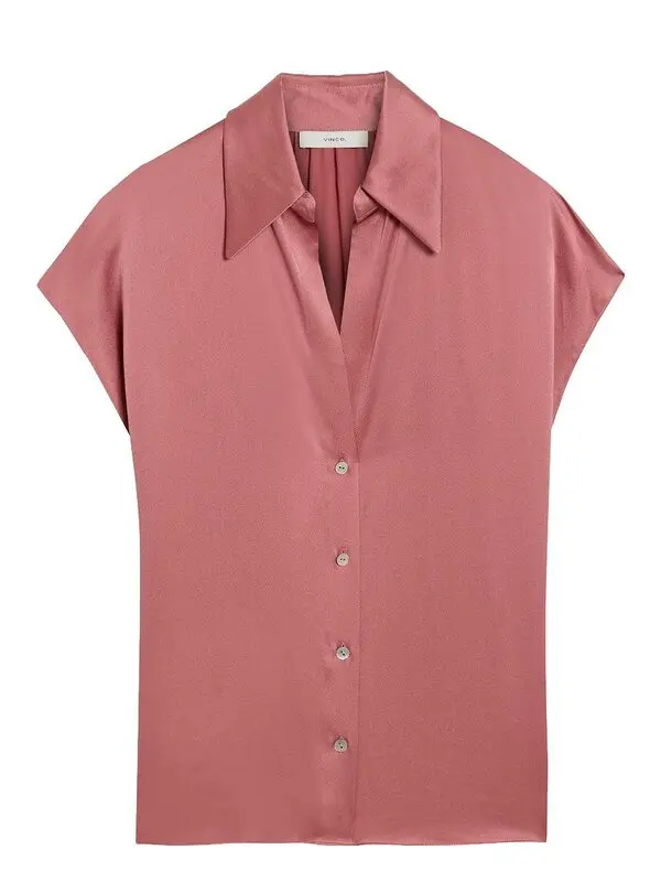 Vince Silk-satin Shirt - Antique Rose