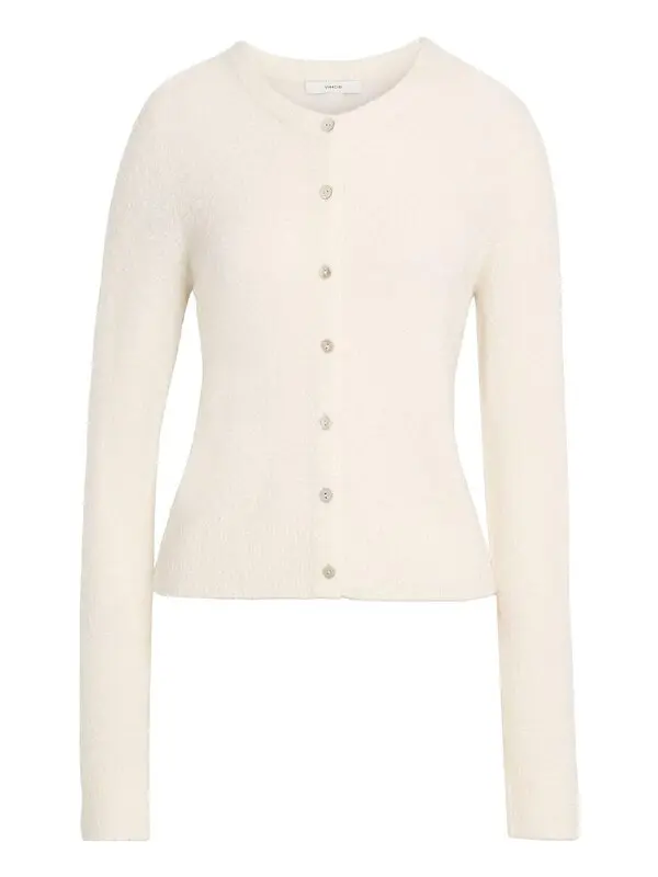 Vince Bouclé-knit Silk-blend Cardigan - Ivory