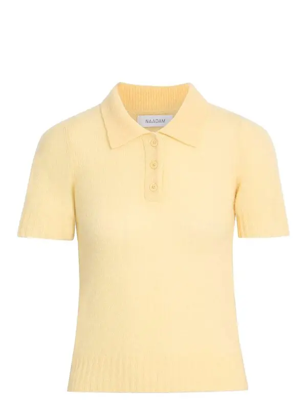 Naadam Cashmere Polo Sweater - Pastel Yellow