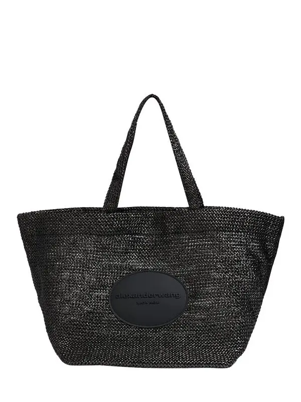Alexander Wang Punch Xl Faux Raffia Tote - Black