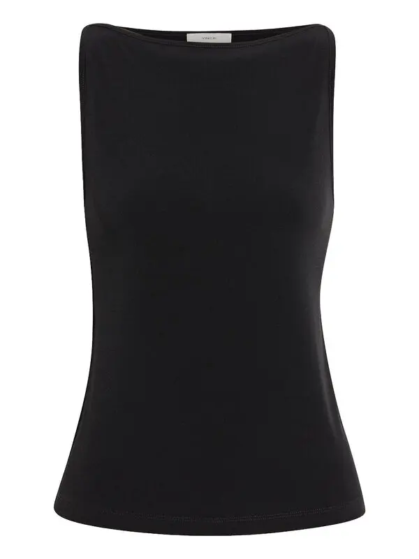 Vince Stretch-jersey Top - Black