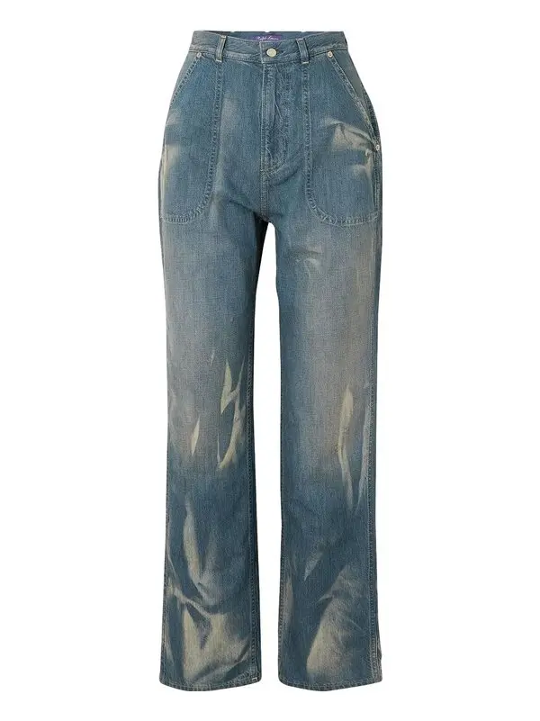 Ralph Lauren Driss Distressed Straight-leg Jeans - Mid Denim
