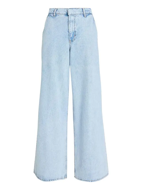 FRAME High-rise Wide-leg Jeans - Light Denim