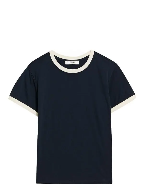 FRAME The Ringer Baby Cotton-jersey T-shirt - Navy